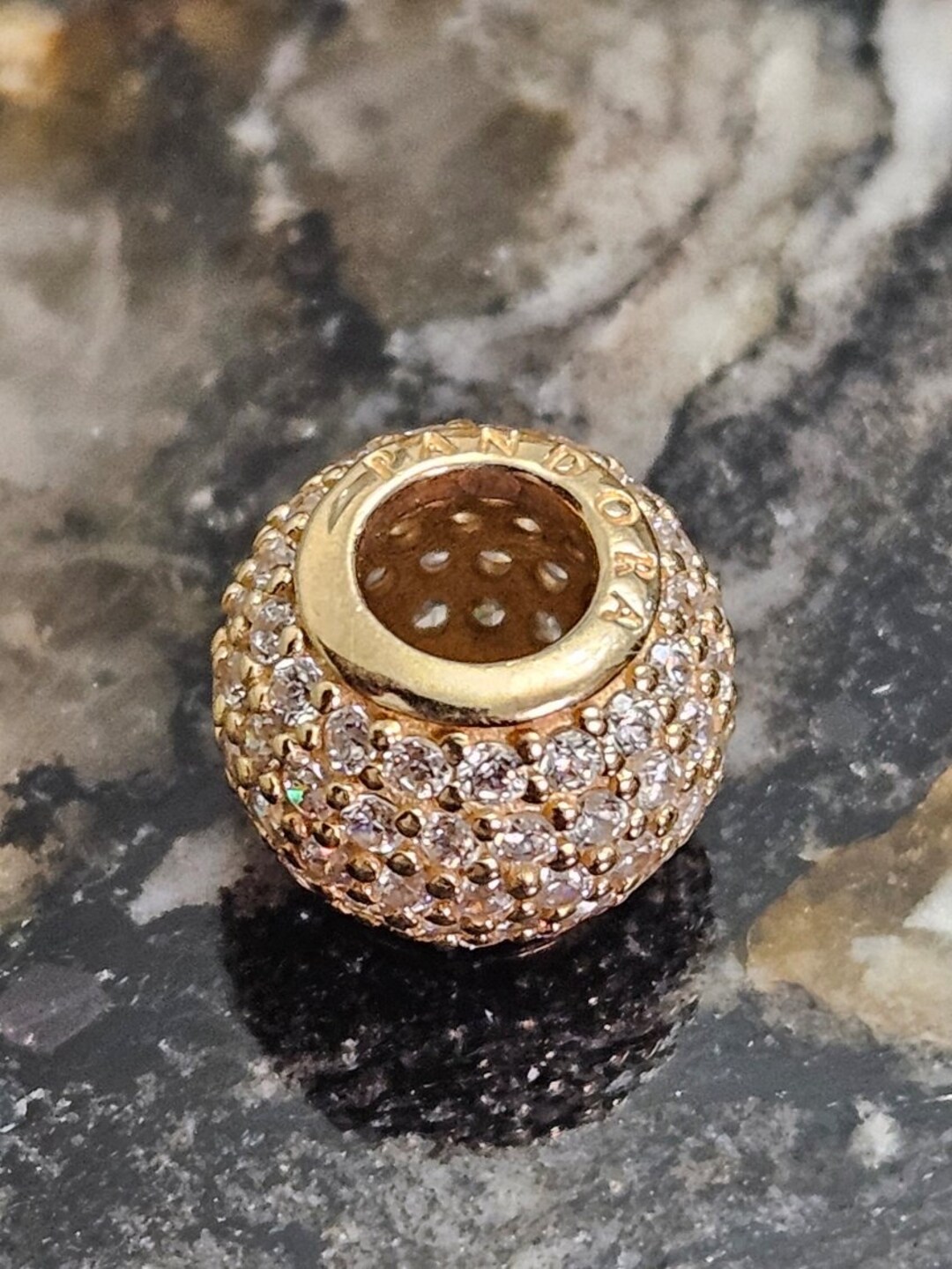 Retired Pandora 14K Gold Pave Lights Charm - Etsy