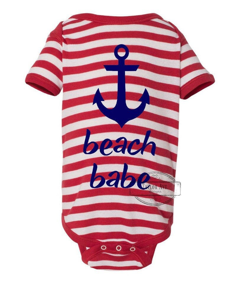 Beach Babe Anchor. Onesie Creeper Bodysuit. Short Sleeved Onesie ...
