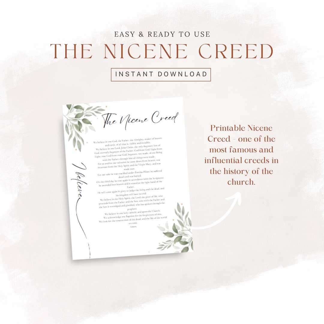 Nicene Creed, Instant Download, Christian Art, Religious Art, Ready to ...