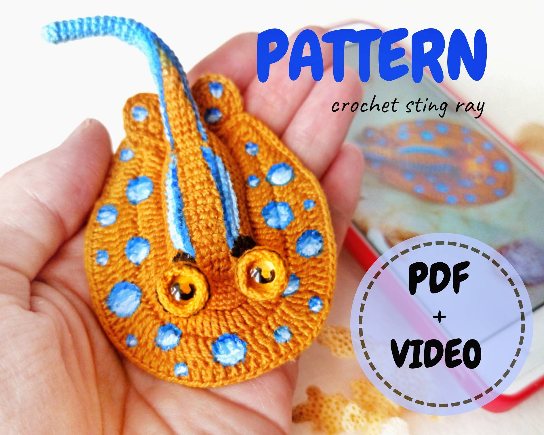 Stingray PDF pattern. Crochet fish pattern. Including process | Etsy