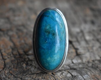 Chrysocolla ring | Etsy