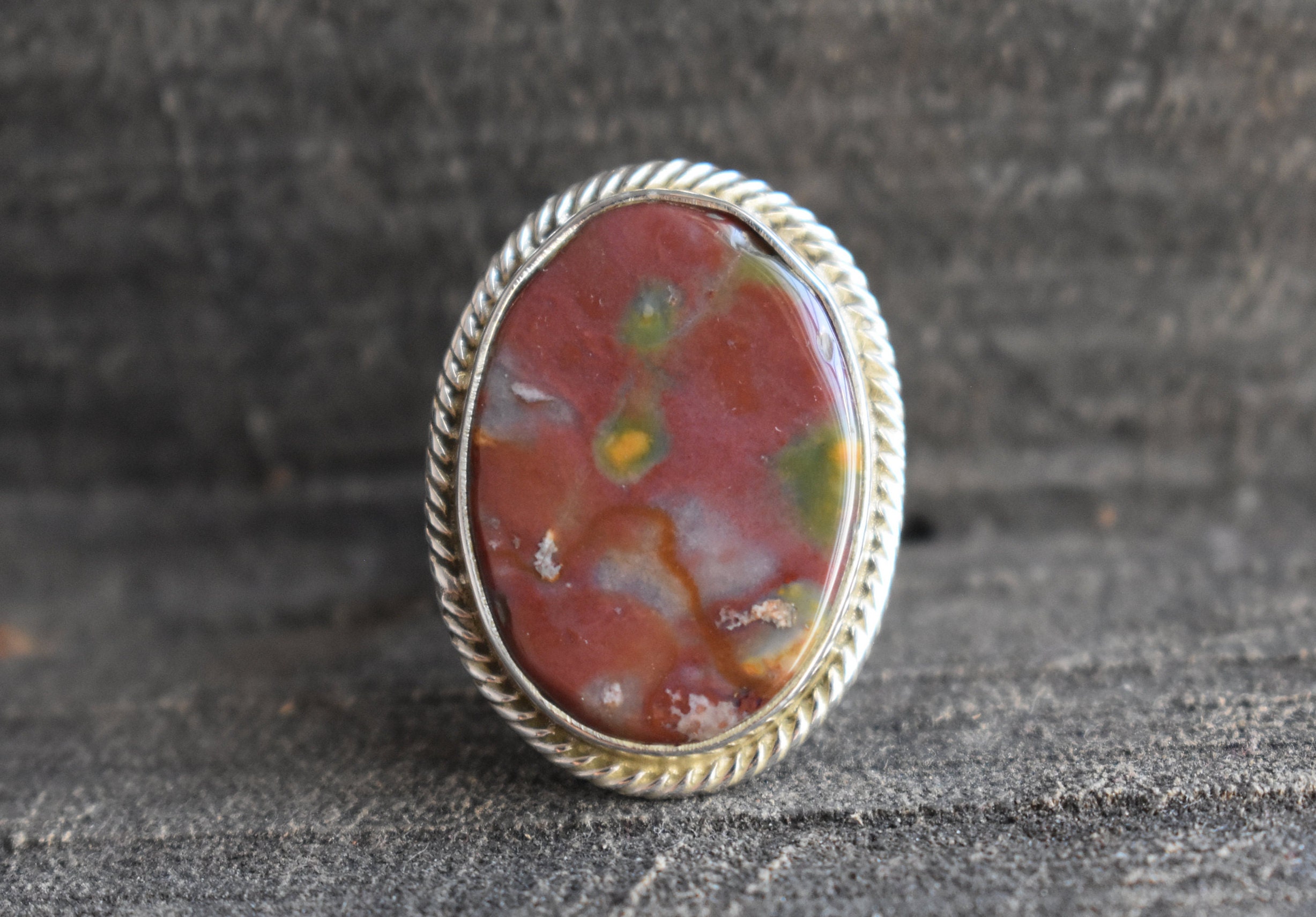 Red bloodstone ring925 silver ringnatural blood stone | Etsy