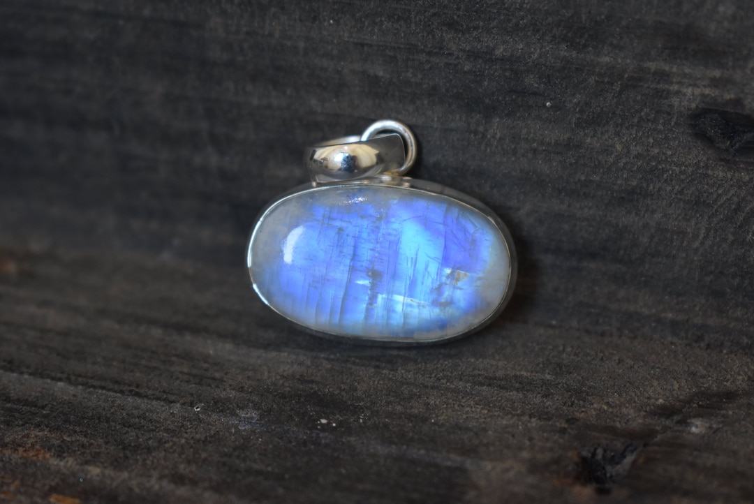 Natural Blue Moonstone Pendant,925 Silver Pendant,blue Moonstone ...
