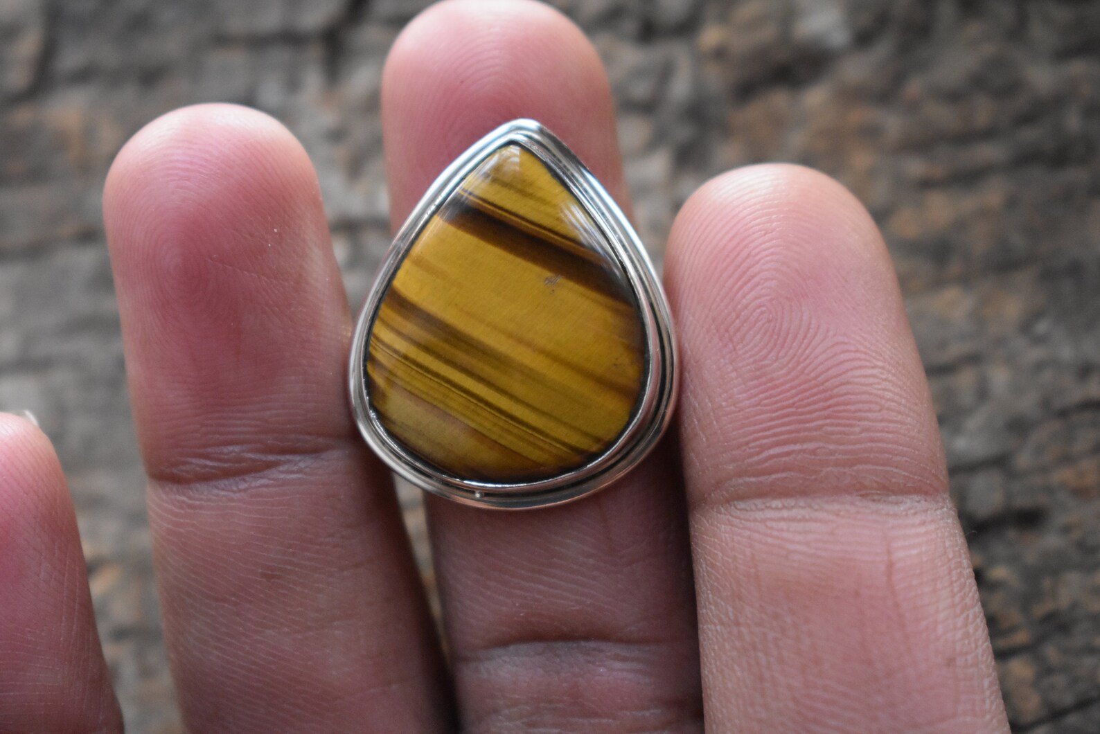 Tigerauge Stein RingNatürlicher Tigerauge Edelstein Ring925 | Etsy