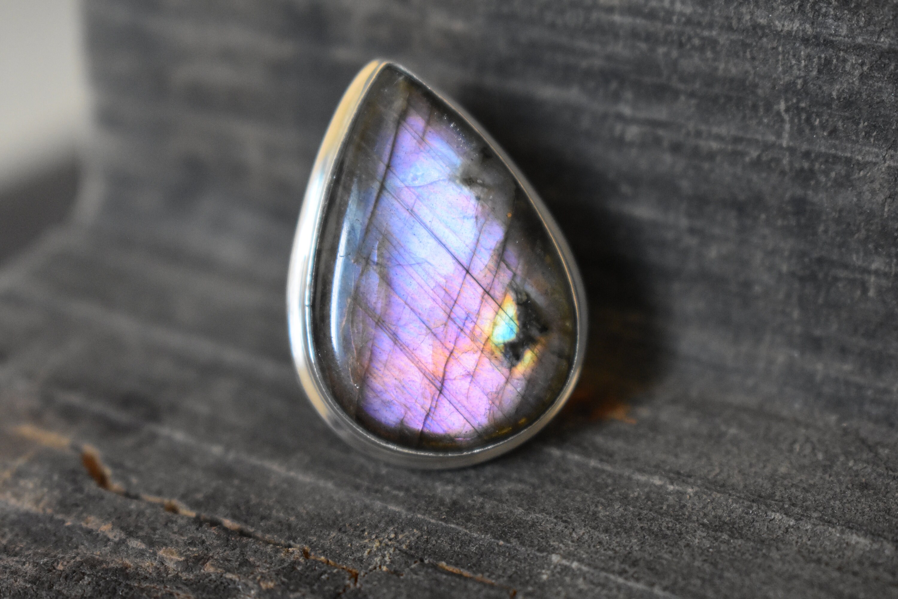 Natural rare purple labradorite ringlabradorite ring925 | Etsy