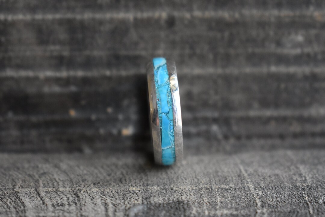Natural Turquoise Band,turquoise Ban,925 Silver Turquoise Band,mens ...