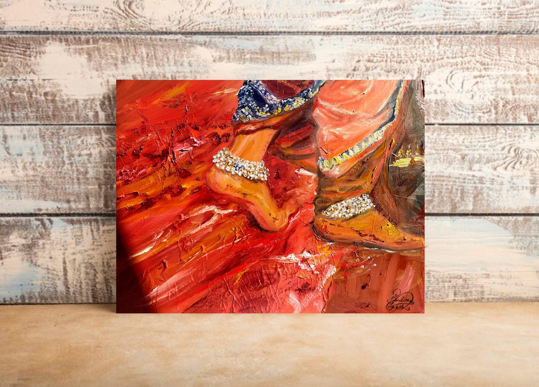 Original Oil Painting - "payal" / India Painting / Oil on Canvas / Oil ...