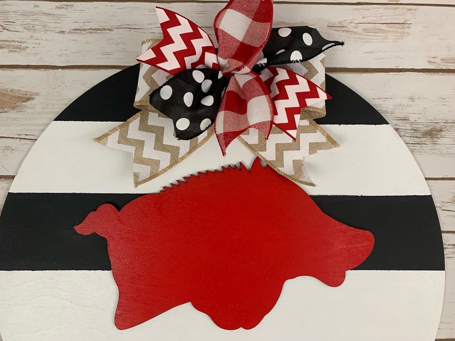 Arkansas Razorbacks Door Hanger Hogs Decor Arkansas Door Sign ...