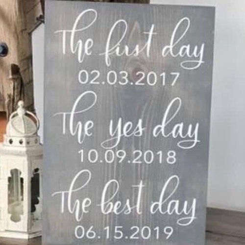 First Day Yes Day Best Day Sign Anniversary Gift Wedding | Etsy