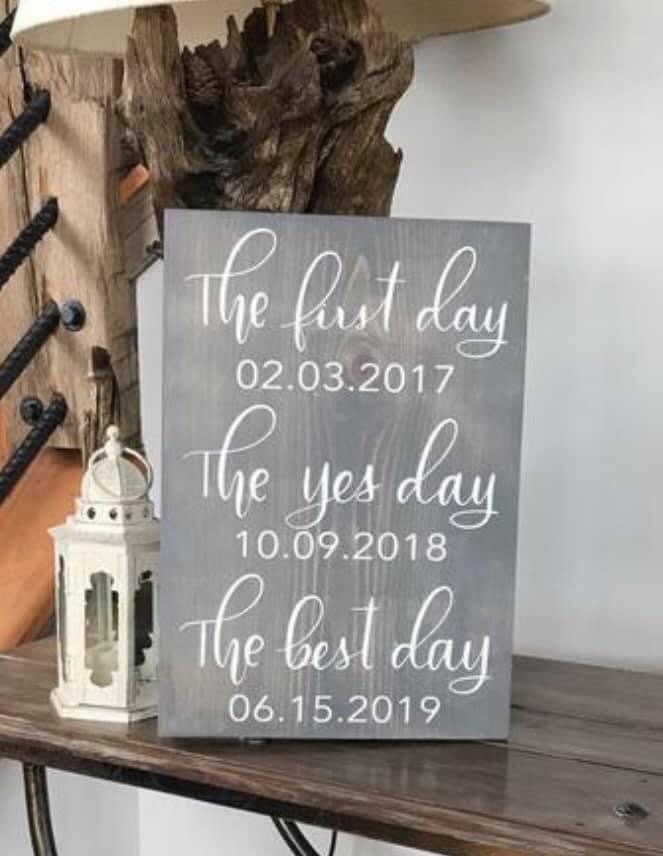 First Day Yes Day Best Day Sign Best Dates Wedding Sign | Etsy