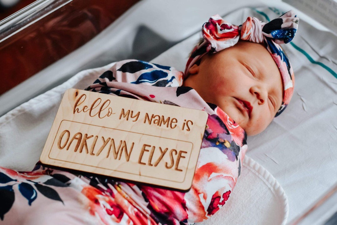 Hello My Name is Birth Announcement - Baby Name Announcement - My Name ...