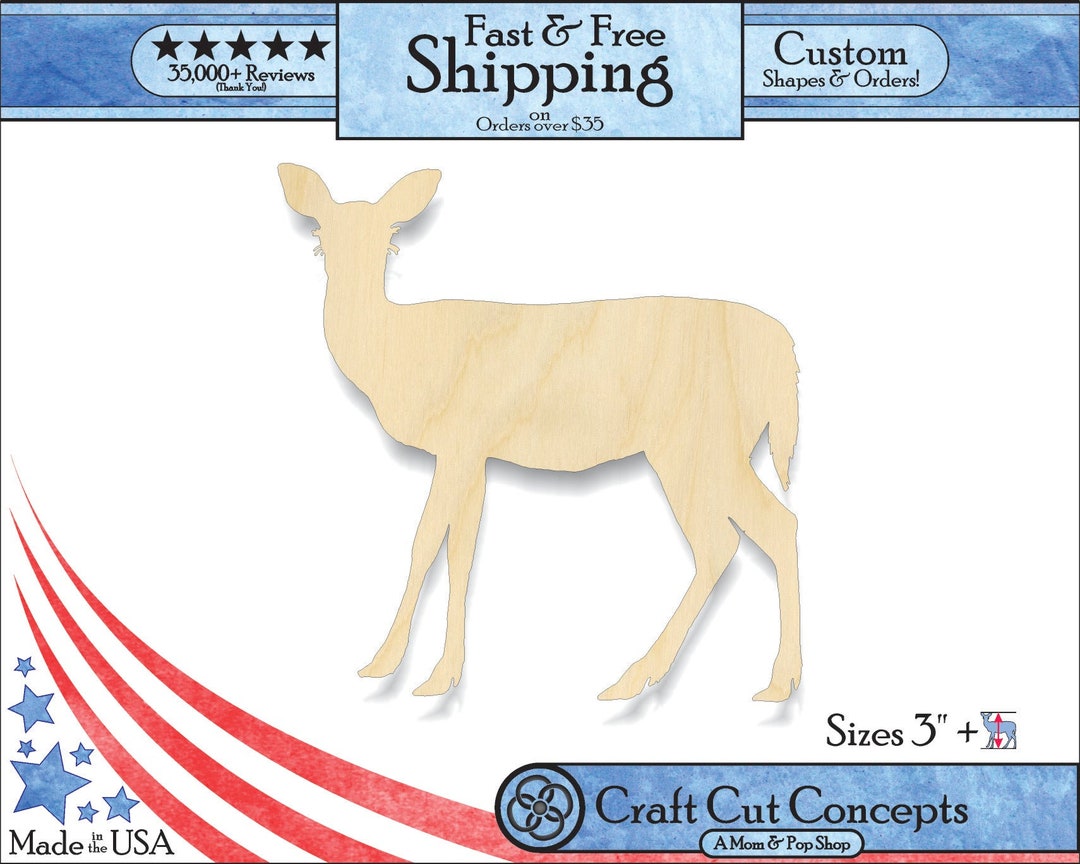 Doe Deer Shape Woodland Wildlife Large & Small Pick Size - Etsy