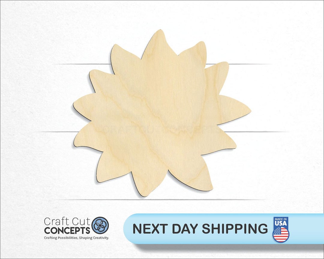 Lotus Flower Shape - Laser Cut Unfinished Wood Cutout Craft Shapes - Etsy
