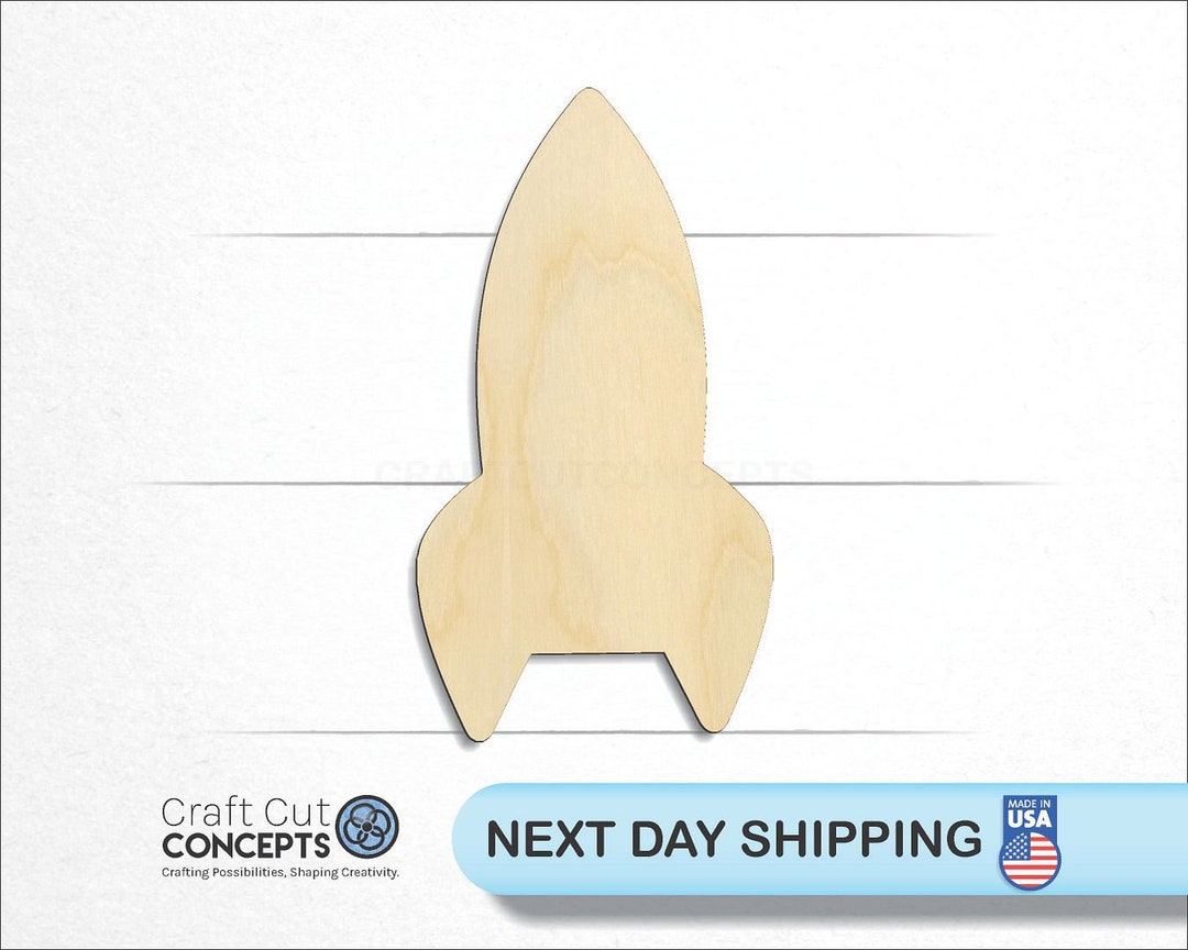 Space Rocket Ship - Laser Cut Unfinished Wood Cutout Craft Shapes - Etsy