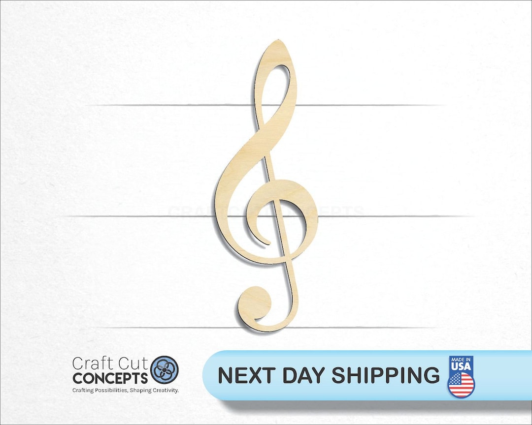 Treble Clef - Laser Cut Unfinished Wood Cutout Craft Shapes - Etsy