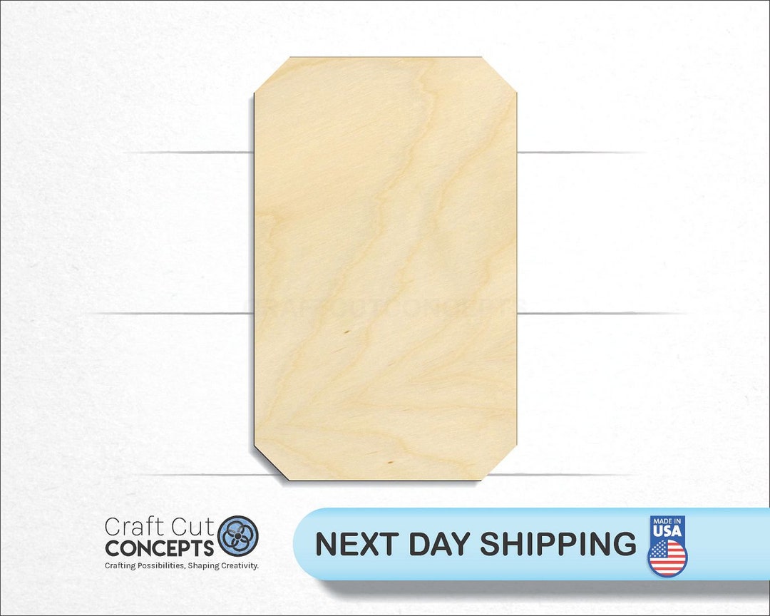 Rectangle Gem - Laser Cut Unfinished Wood Cutout Craft Shapes - Etsy