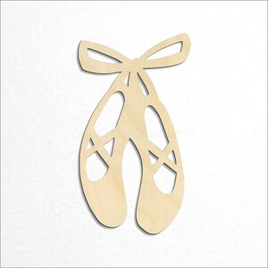 Ballet Slippers Shoes - Laser Cut Unfinished Wood Cutout Craft Shapes ...