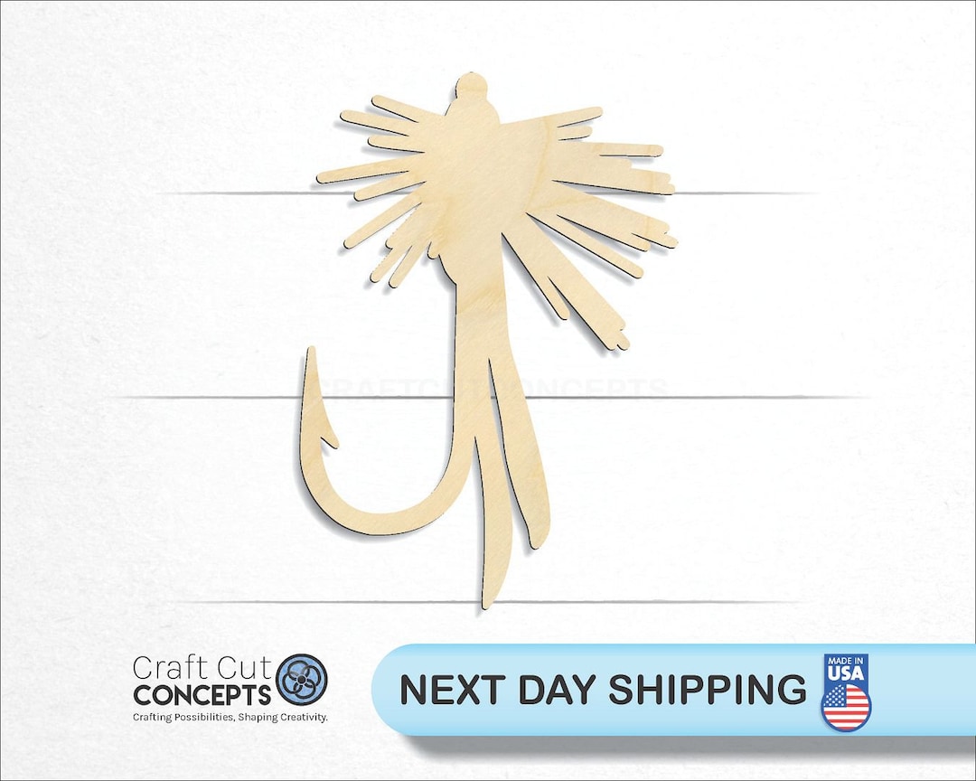 Fishing Fly - Laser Cut Unfinished Wood Cutout Craft Shapes - Etsy