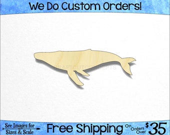 Whale Laser Cut Out Unfinished Wood Shape Craft Supply SEA96 - Etsy