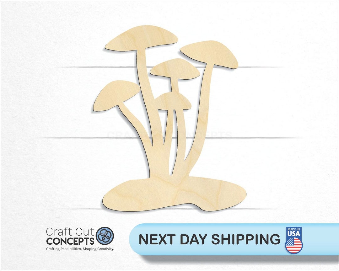 Mushroom Group - Laser Cut Unfinished Wood Cutout Craft Shapes - Etsy