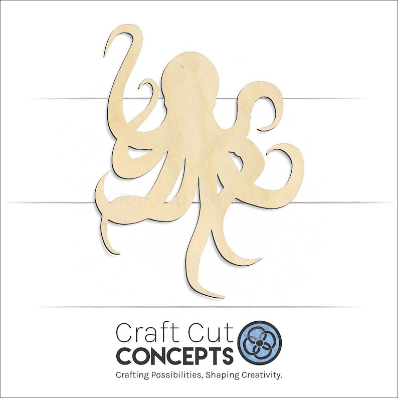 Octopus - Laser Cut Unfinished Wood Cutout Craft Shapes - Etsy