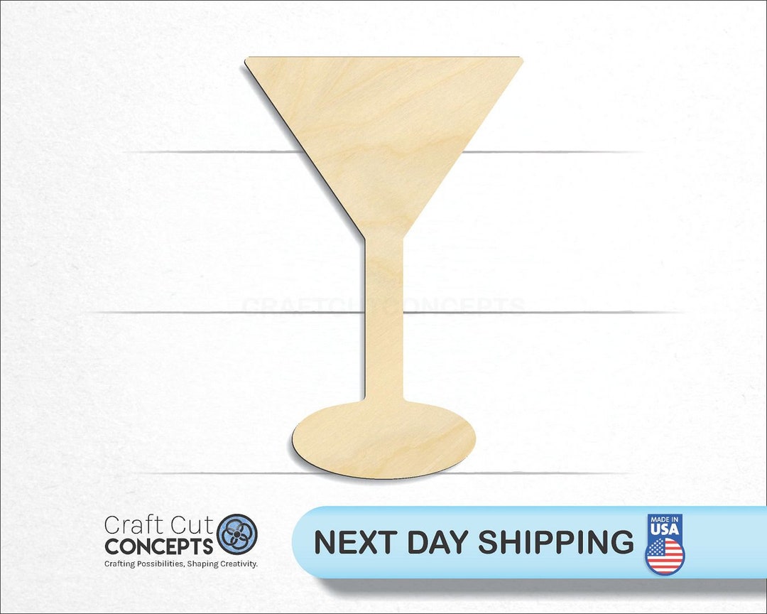 Bar Martini Glass - Laser Cut Unfinished Wood Cutout Craft Shapes - Etsy