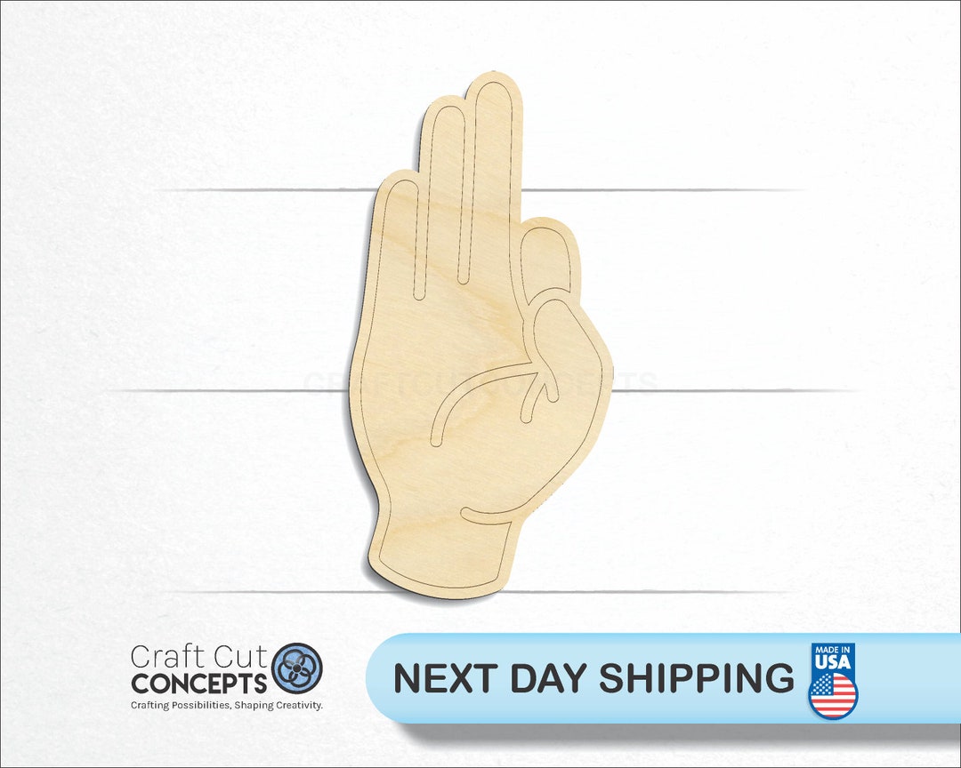 Letter F Sign Language ASL Cutout - Laser Cut Unfinished Wood Shapes ...