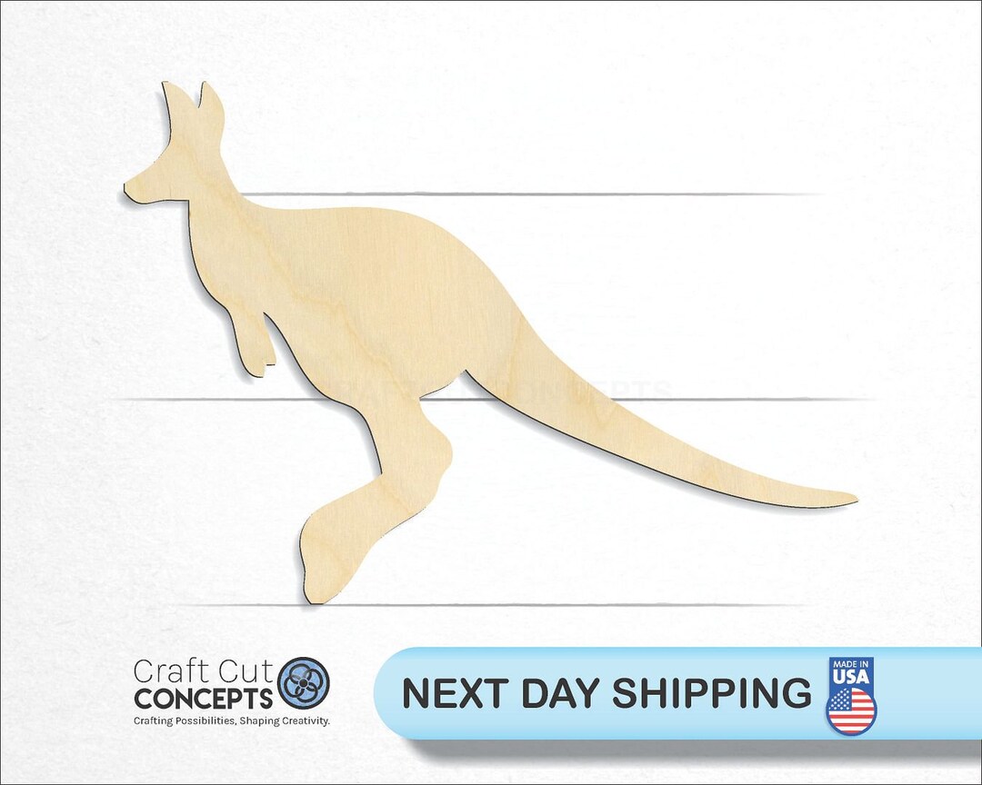 Kangaroo - Laser Cut Unfinished Wood Cutout Craft Shapes - Etsy