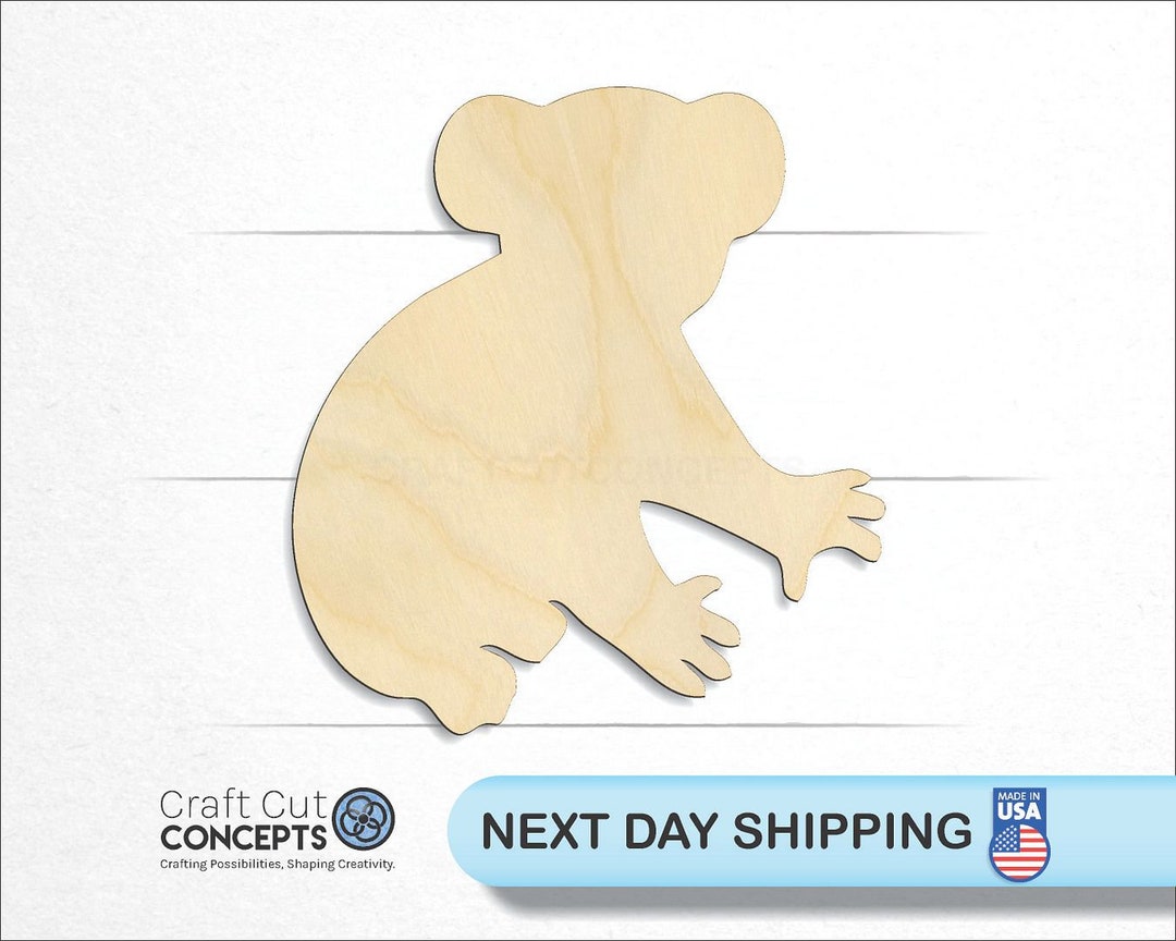 Koala - Laser Cut Unfinished Wood Cutout Craft Shapes - Etsy