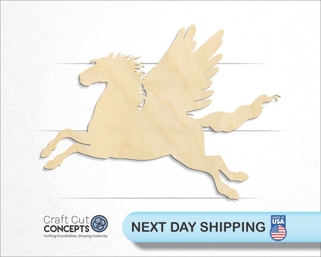 Pegasus - Laser Cut Unfinished Wood Cutout Craft Shapes - Etsy