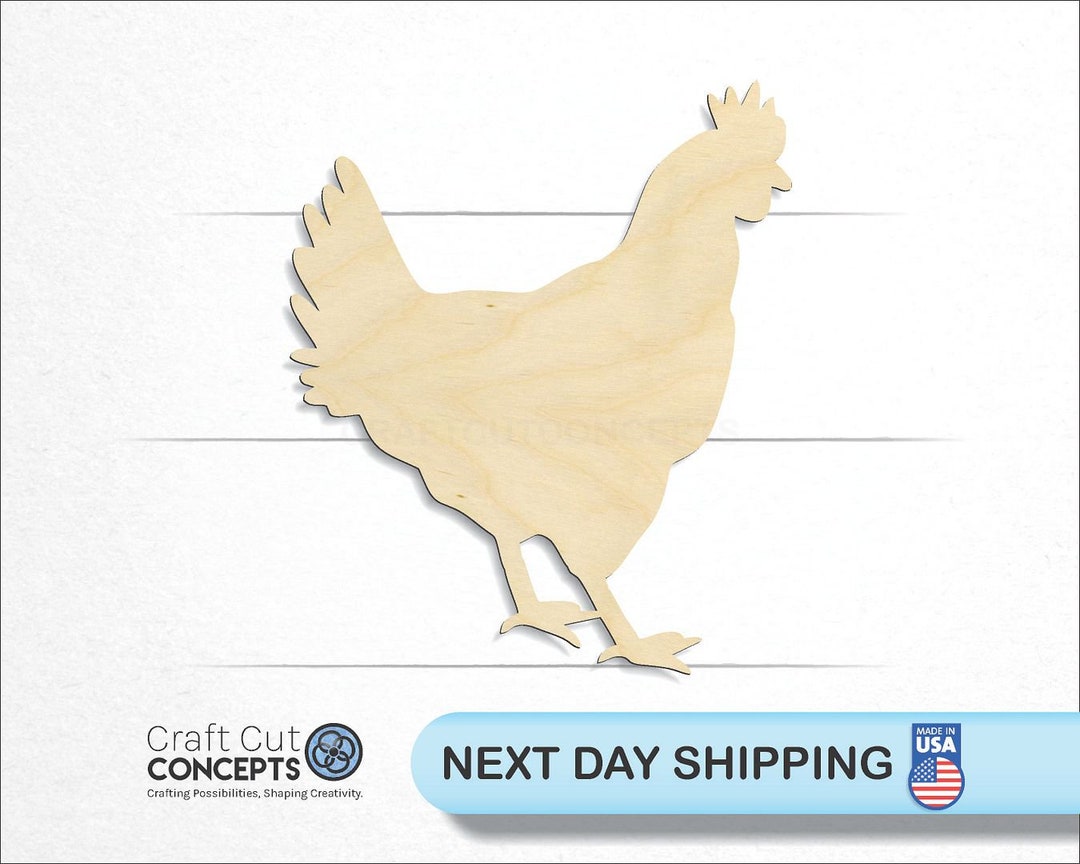 Hen Shape - Laser Cut Unfinished Wood Cutout Craft Shapes - Etsy