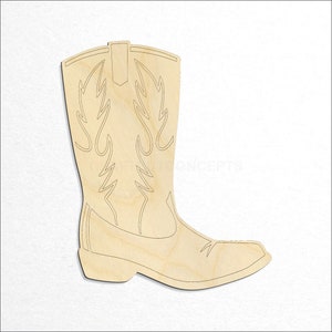 Cowboy Boot - Laser Cut Unfinished Wood Cutout Craft Shapes - Etsy