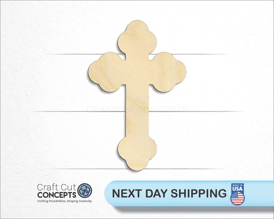 Bottony Cross - Laser Cut Unfinished Wood Cutout Craft Shapes - Etsy