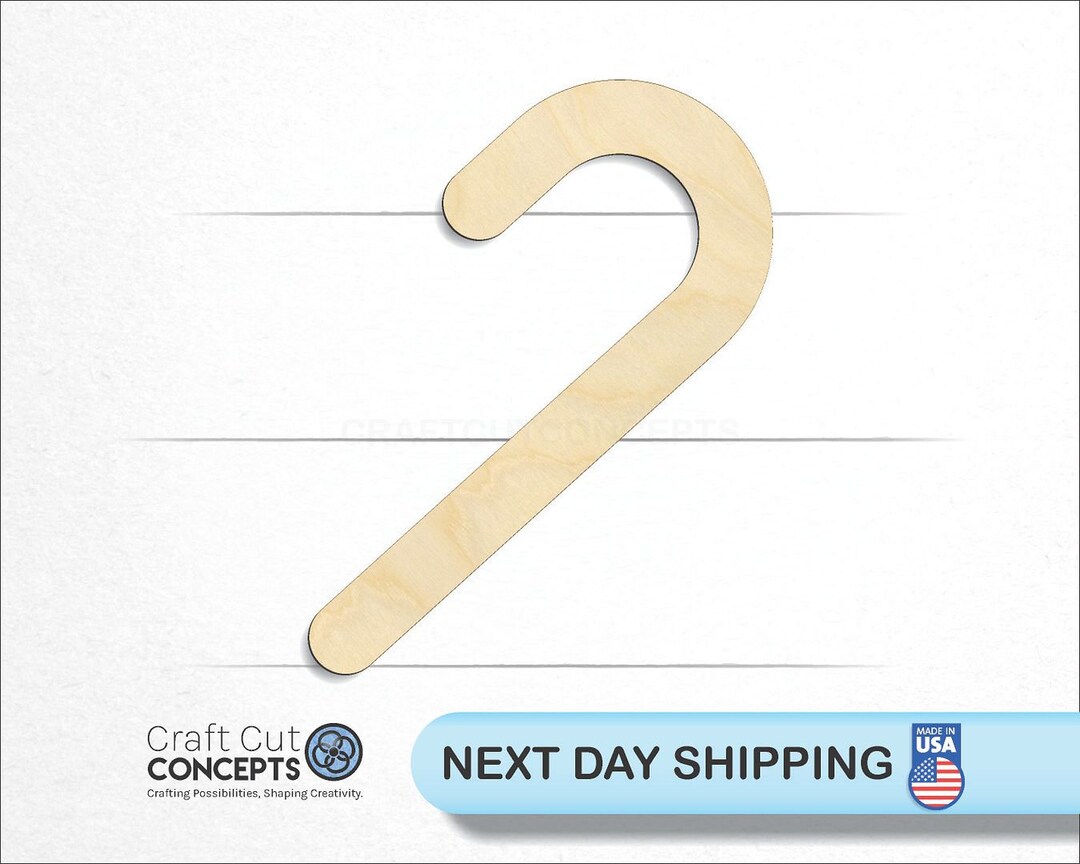 Candy Cane - Laser Cut Unfinished Wood Cutout Craft Shapes - Etsy