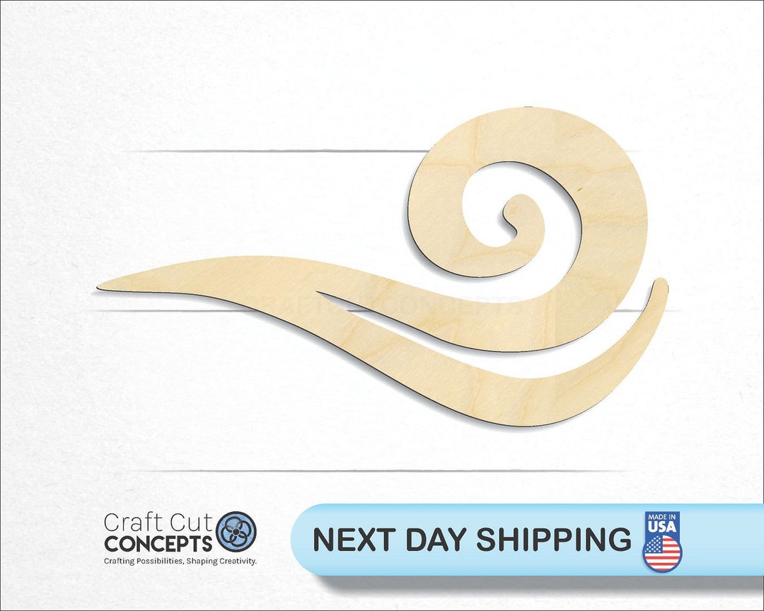 Wind Air Element - Laser Cut Unfinished Wood Cutout Craft Shapes - Etsy