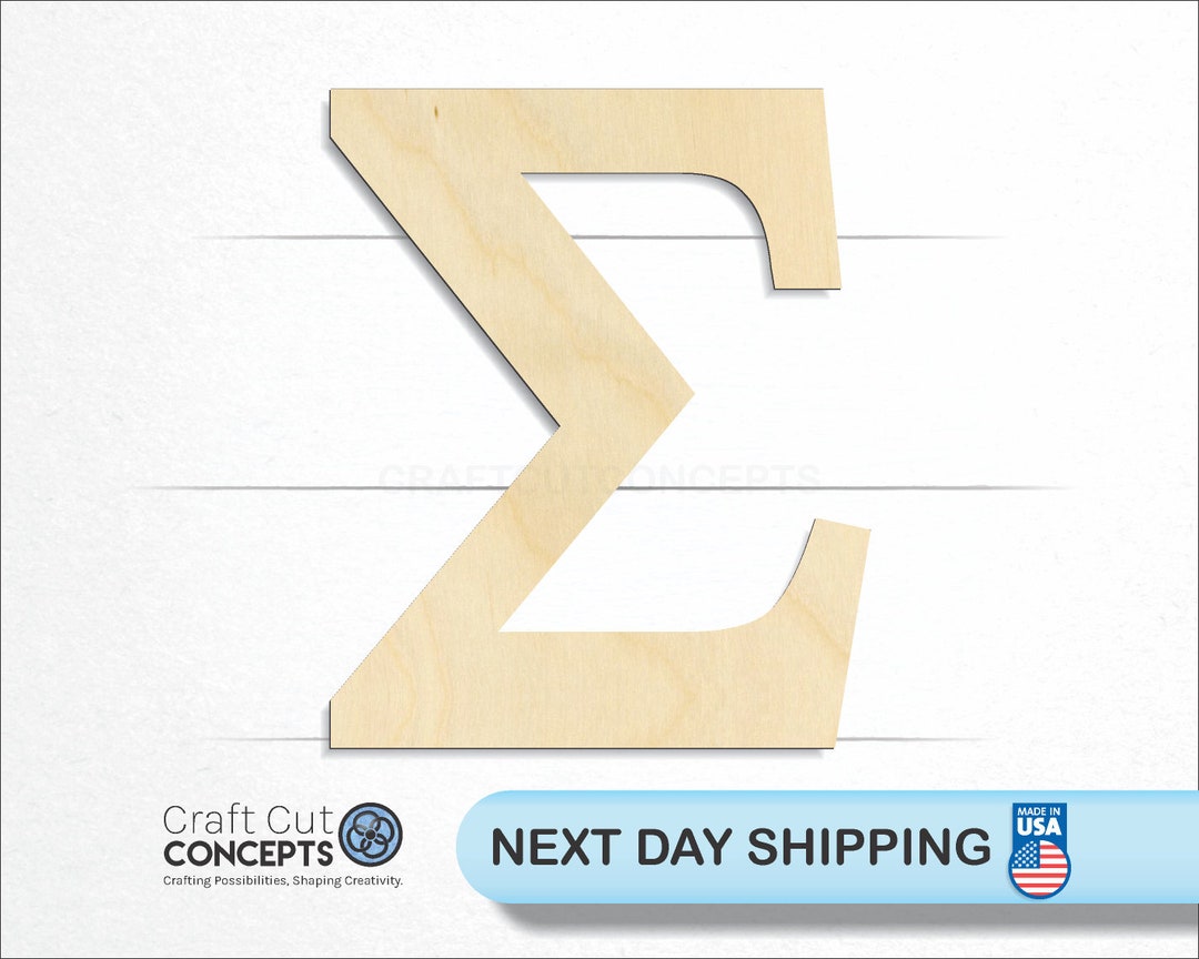 Sigma Greek Sorority Letter - Laser Cut Unfinished Wood Shapes and ...