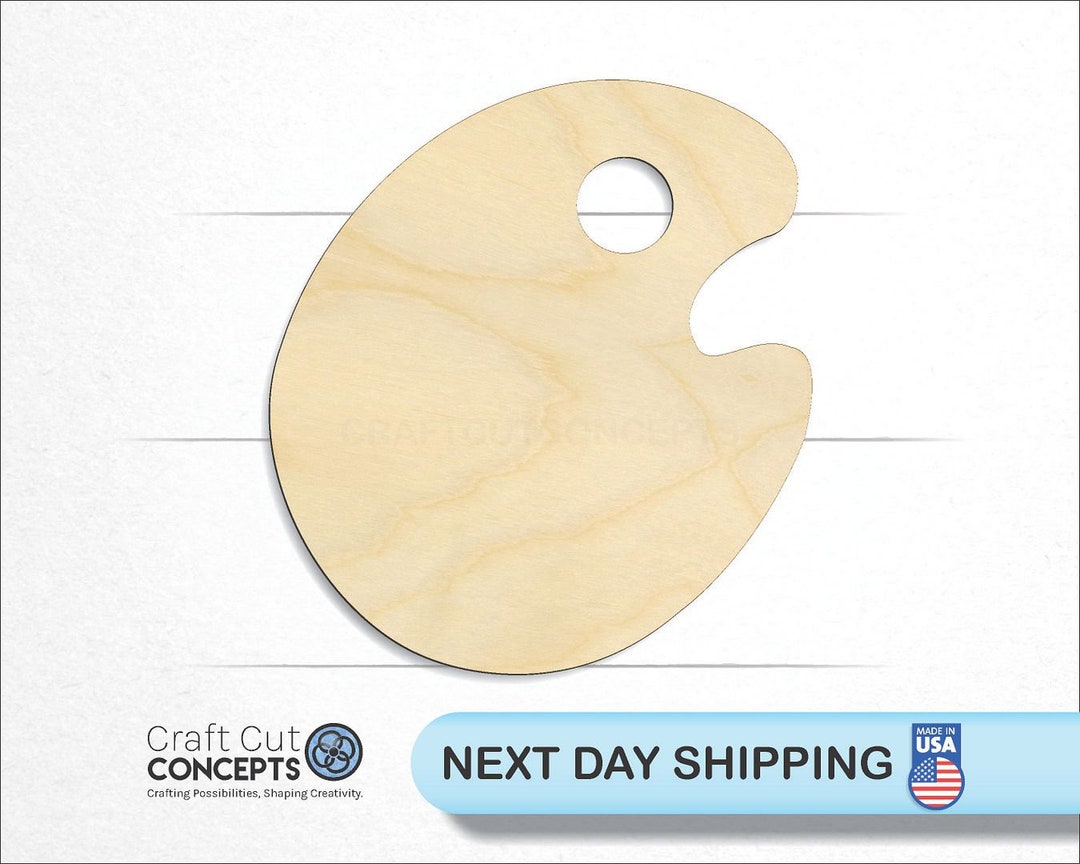 Paint Pallet - Laser Cut Unfinished Wood Cutout Craft Shapes - Etsy
