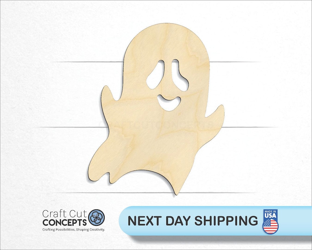 Halloween Ghost Face - Laser Cut Unfinished Wood Cutout Craft Shapes - Etsy