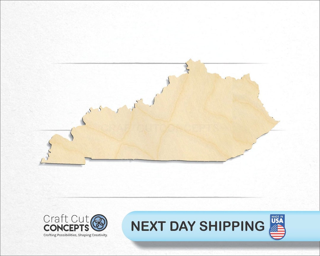 Kentucky KY State - Laser Cut Unfinished Wood Cutout Craft Shapes - Etsy