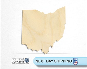 2" - 34" Ohio, OH State Wooden Cutout Shape, Silhouette, Gift Tags ...