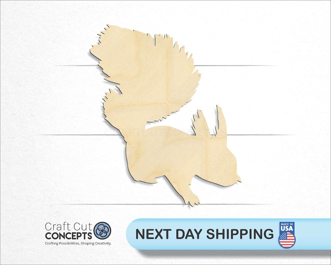 Red Squirrel Chipmunk - Laser Cut Unfinished Wood Cutout Craft Shapes ...