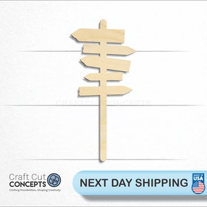 Five Sign Post Directional Arrow Sign - Laser Cut Unfinished Wood ...