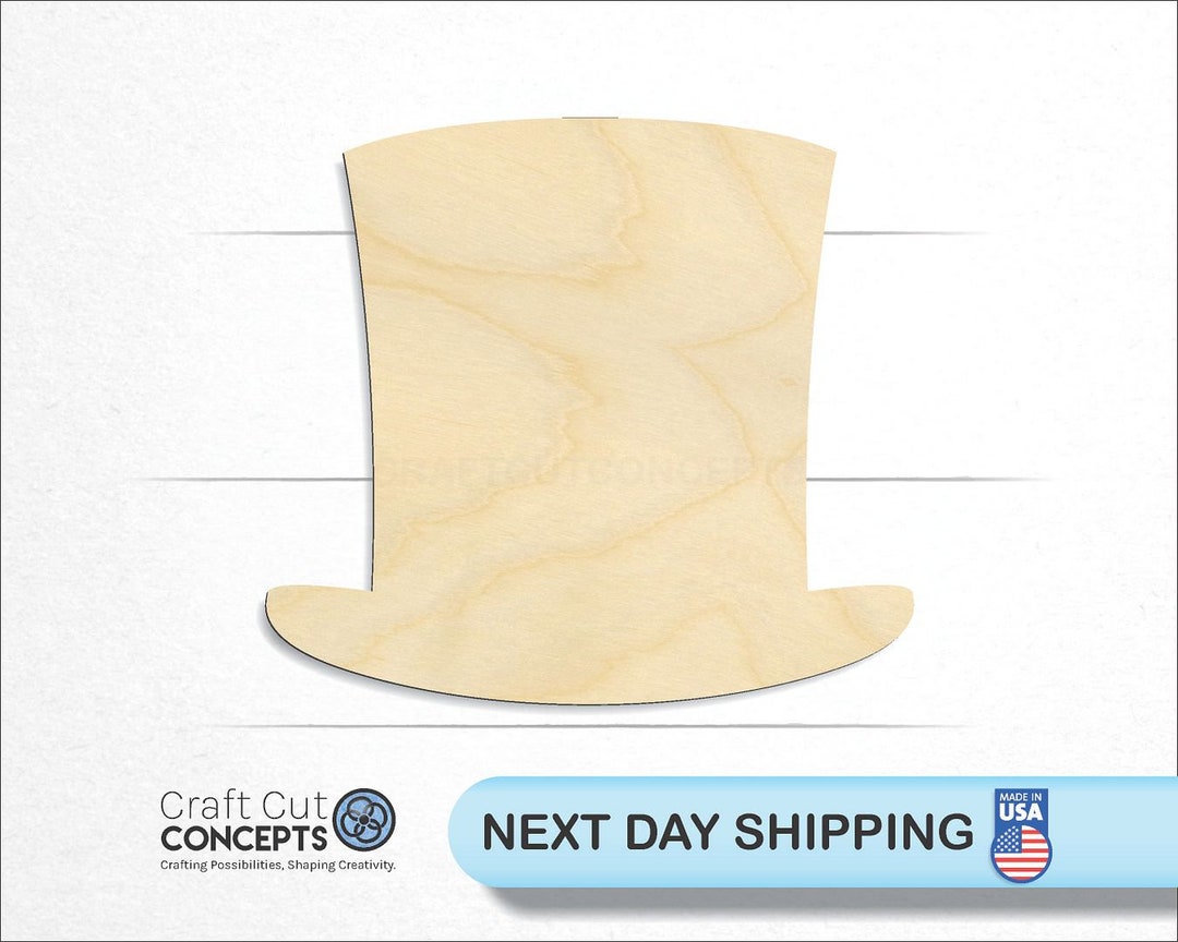 Top Hat Shape - Laser Cut Unfinished Wood Cutout Craft Shapes - Etsy