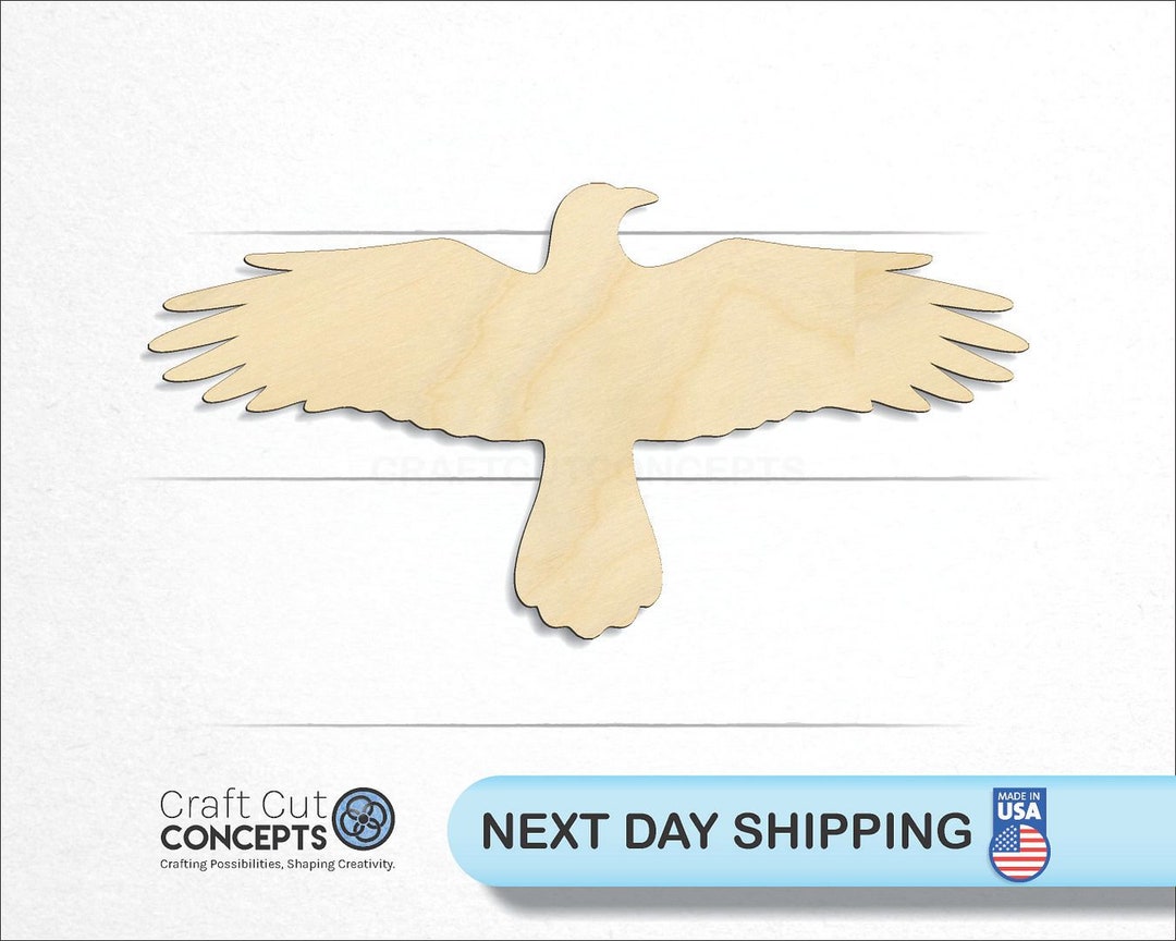 Flying Crow Raven - Laser Cut Unfinished Wood Cutout Craft Shapes - Etsy