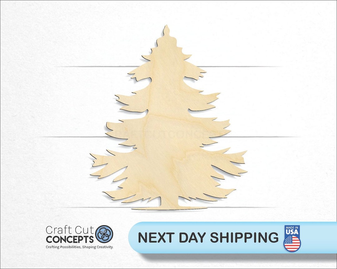 Pine Tree Evergreen - Laser Cut Unfinished Wood Cutout Craft Shapes - Etsy