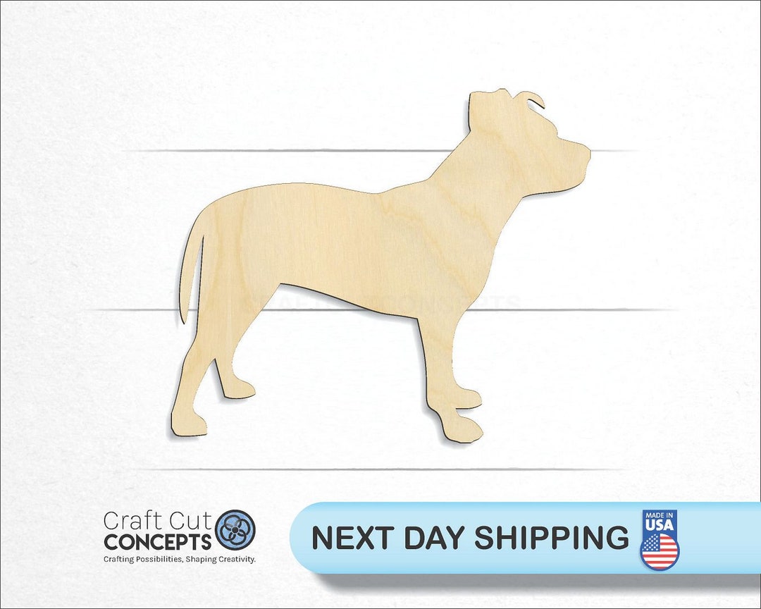 Pitbull Dog - Laser Cut Unfinished Wood Cutout Craft Shapes - Etsy