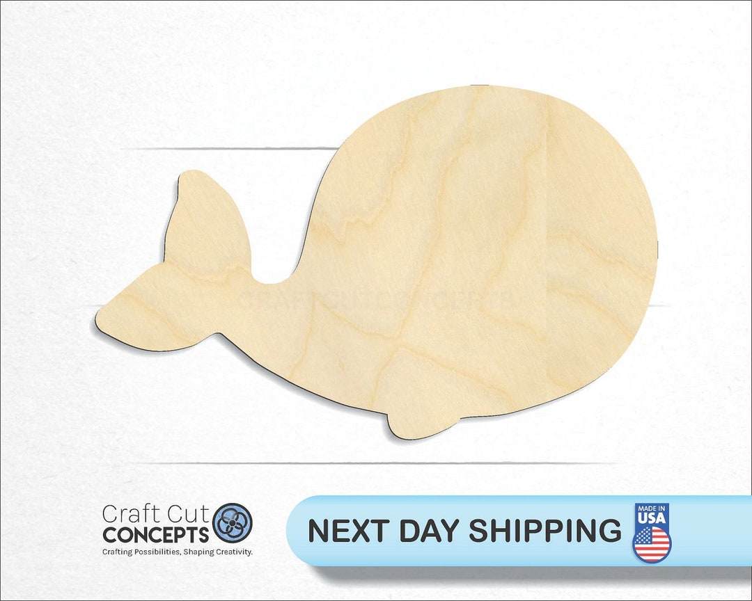 Cartoon Whale - Laser Cut Unfinished Wood Cutout Craft Shapes - Etsy