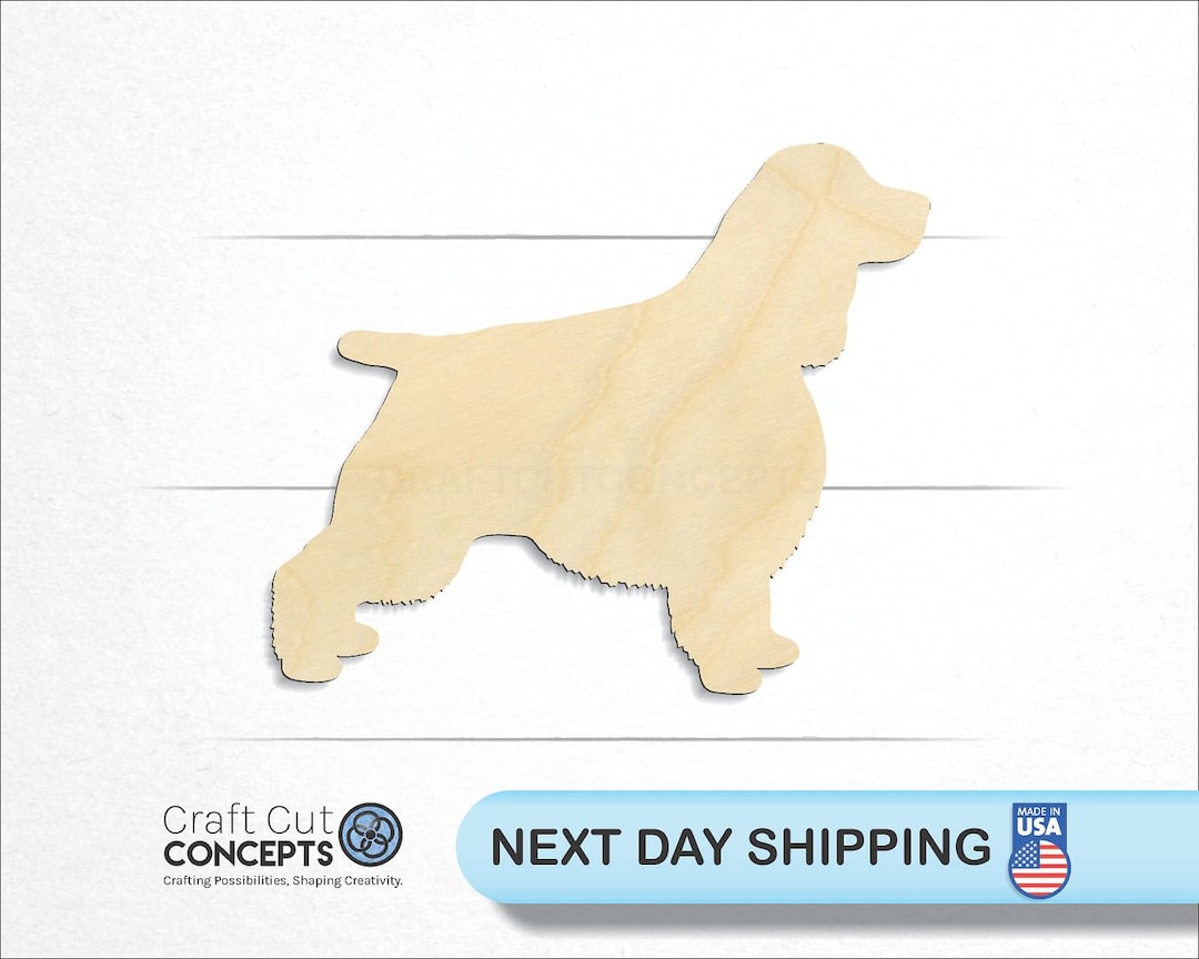English Springer Spaniel Dog - Laser Cut Unfinished Wood Cutout Craft ...