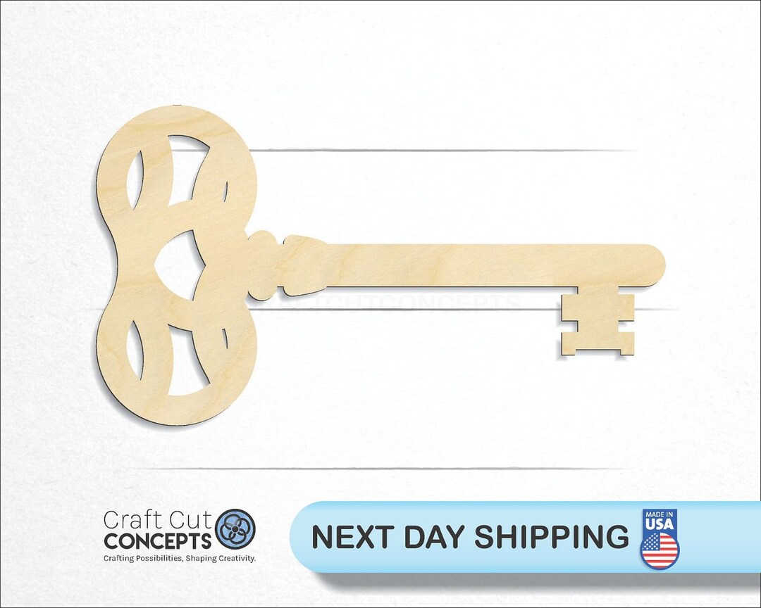Skeleton Key Shape - Laser Cut Unfinished Wood Cutout Craft Shapes - Etsy