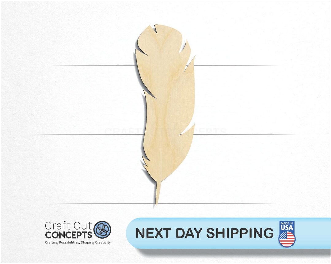 Large Feather - Laser Cut Unfinished Wood Cutout Craft Shapes - Etsy